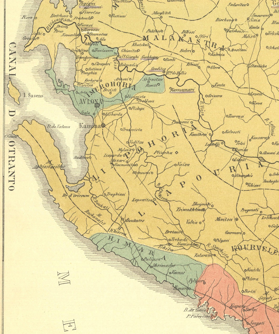 Εθνολογικός χάρτης της Ηπείρου στο τέλος του 19ου αιώνα - Zosimaia